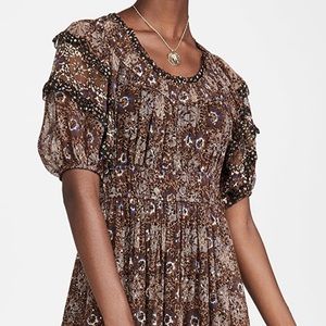 Ulla Johnson | Dresses | Ulla Johnson Naysa Silk Metallic Midi Dress In ...